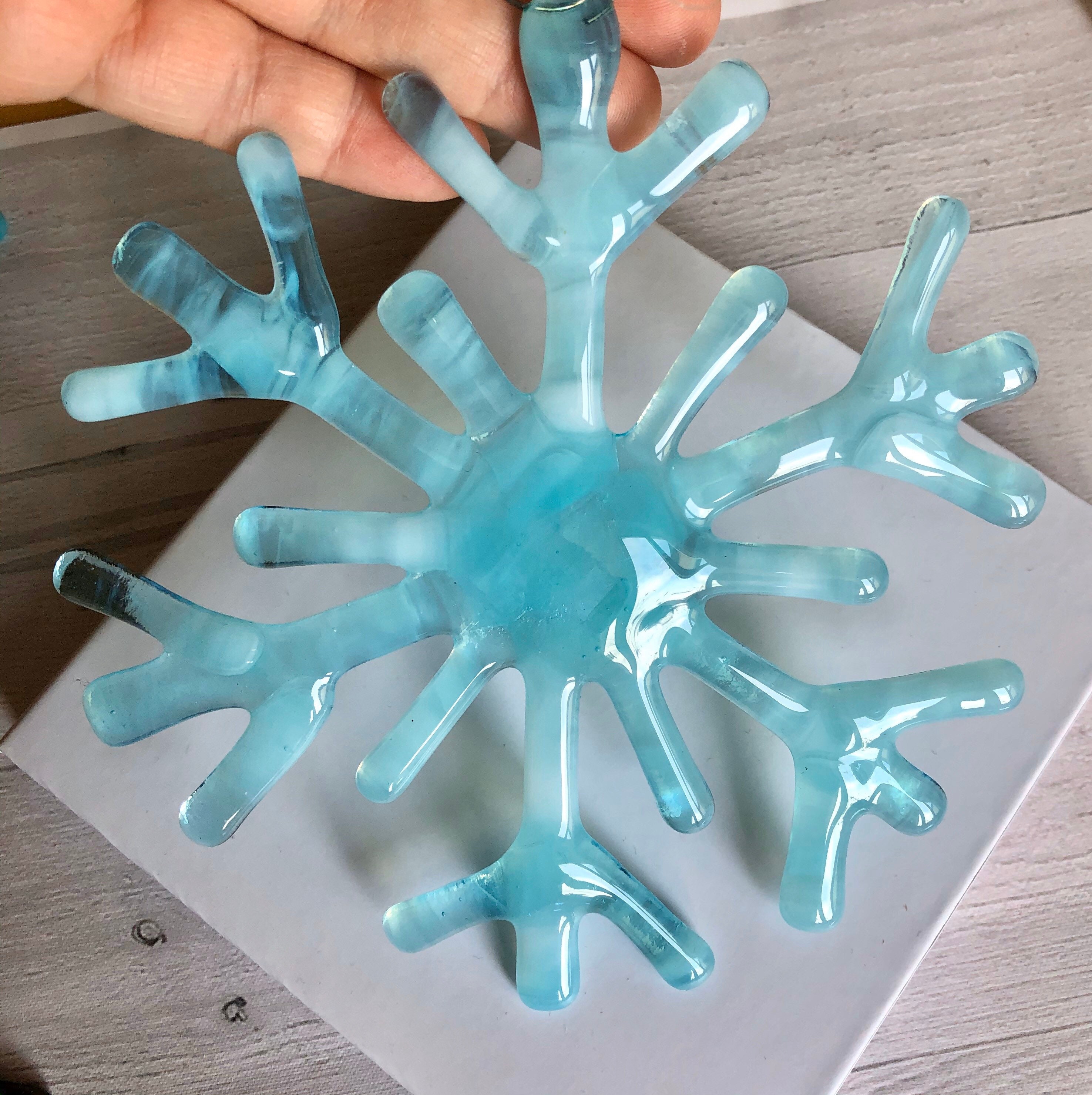 Fused Glass Snowflake Christmas Decoration Frozen Ice Crystal - Etsy UK