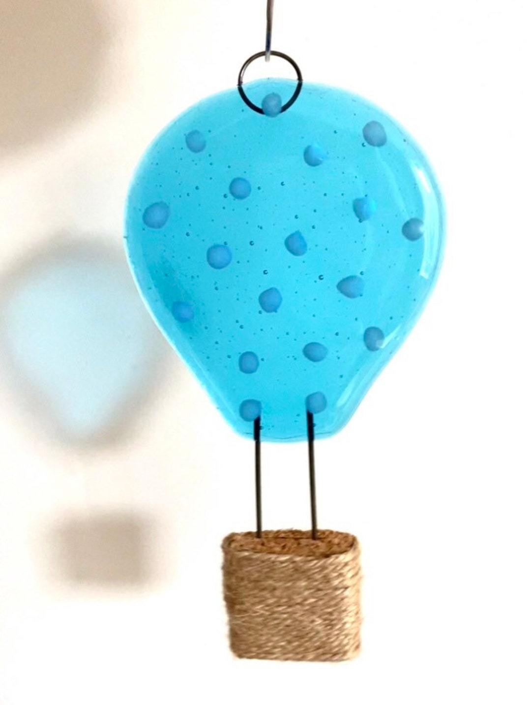 Hot Air Balloon, Fused Glass Sun Catcher, Nursery Decor, Baby Shower ...