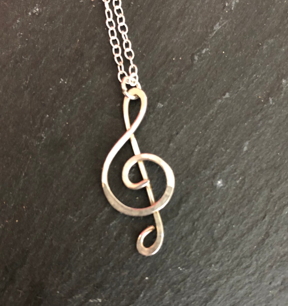 Treble clef necklace sterling silver handmade jewelry gift | Etsy