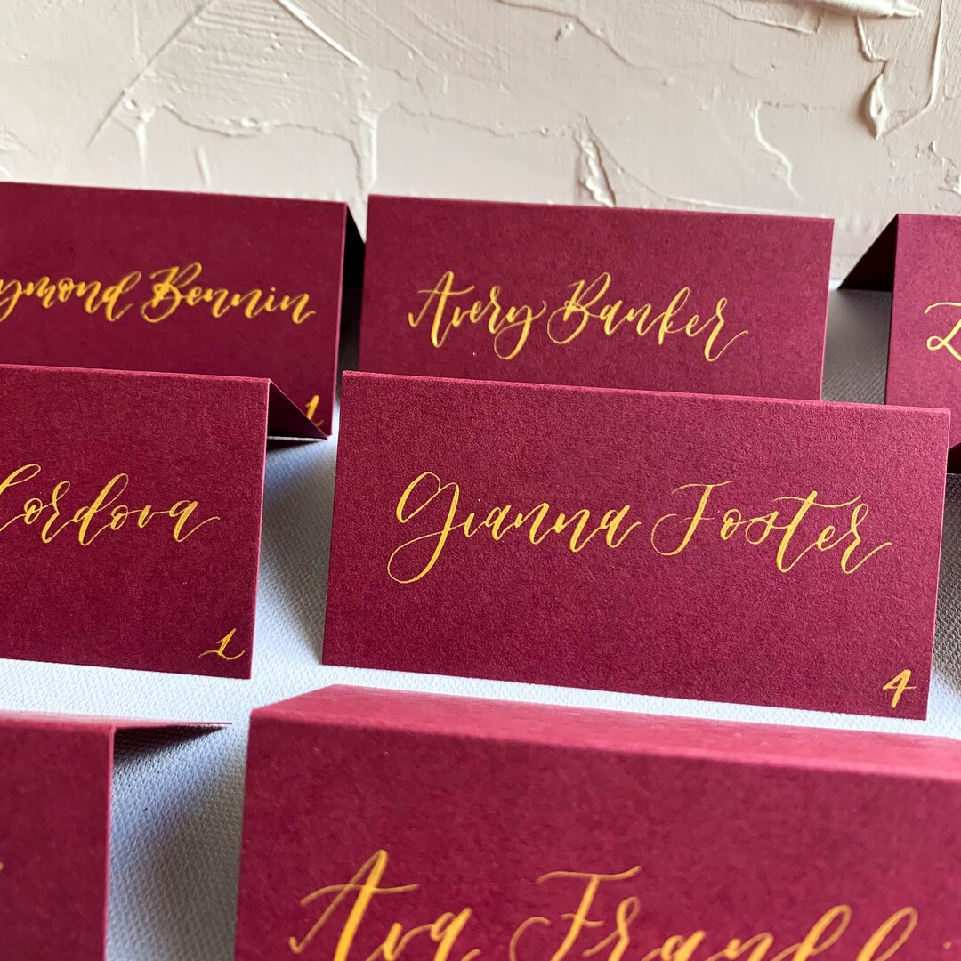 Calligraphy Place Cards Aurora Style - Etsy