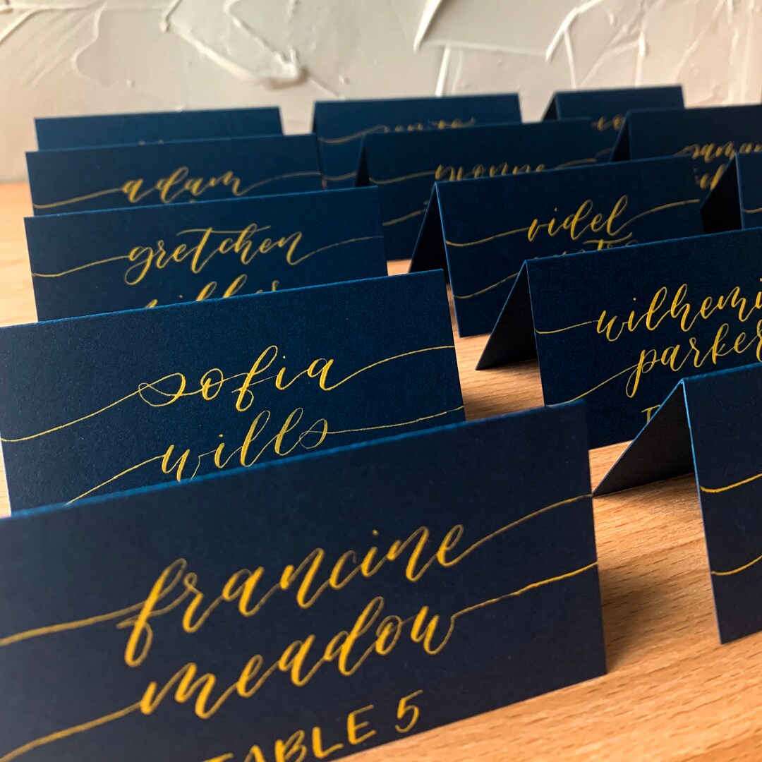 Tented Calligraphy Place Cards Mackenzie Style - Etsy