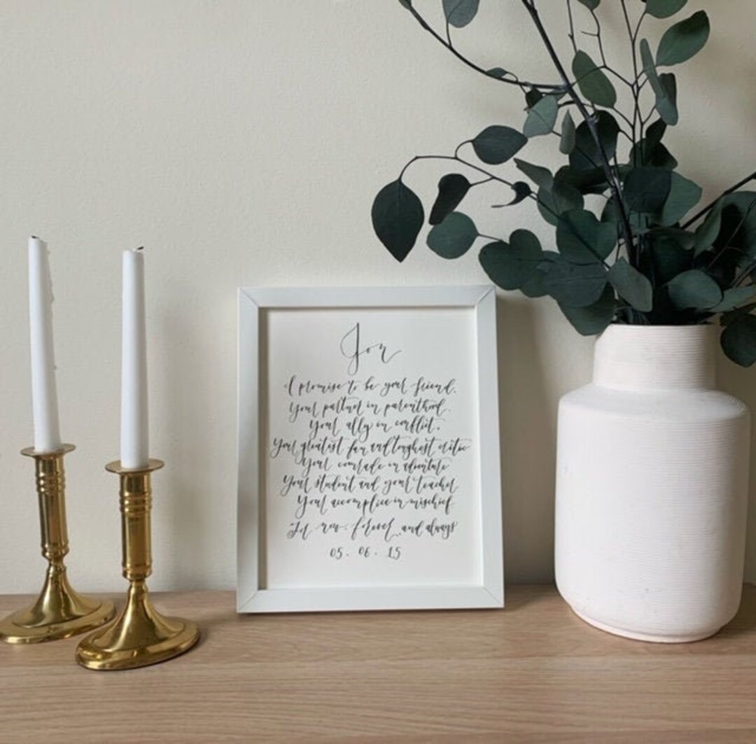 8 X 10 Custom Calligraphy Wall Art - Etsy