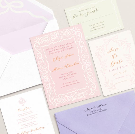 Hand Calligraphy Wedding Invitation Suites