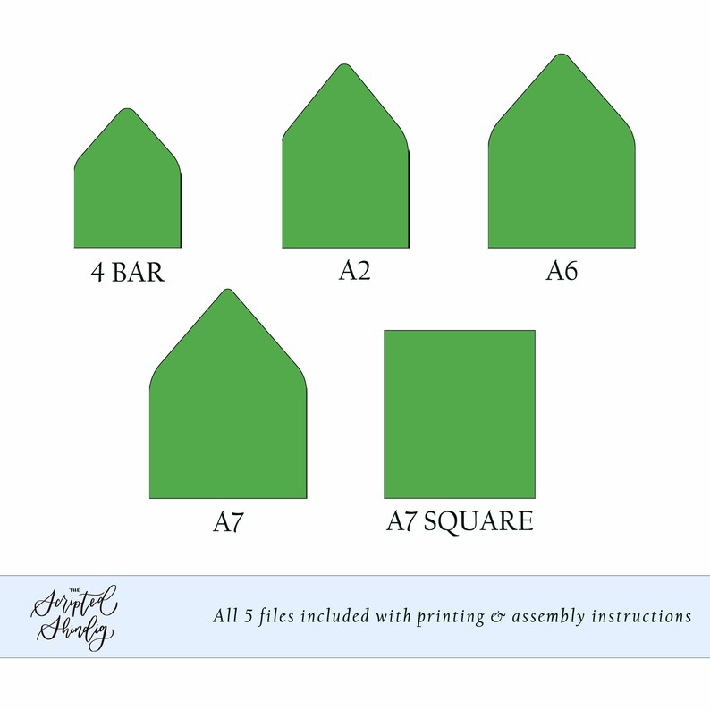 Printable Envelope Liners for A7, 4 Bar, A2, A6 Envelopes, Coastal Blue ...
