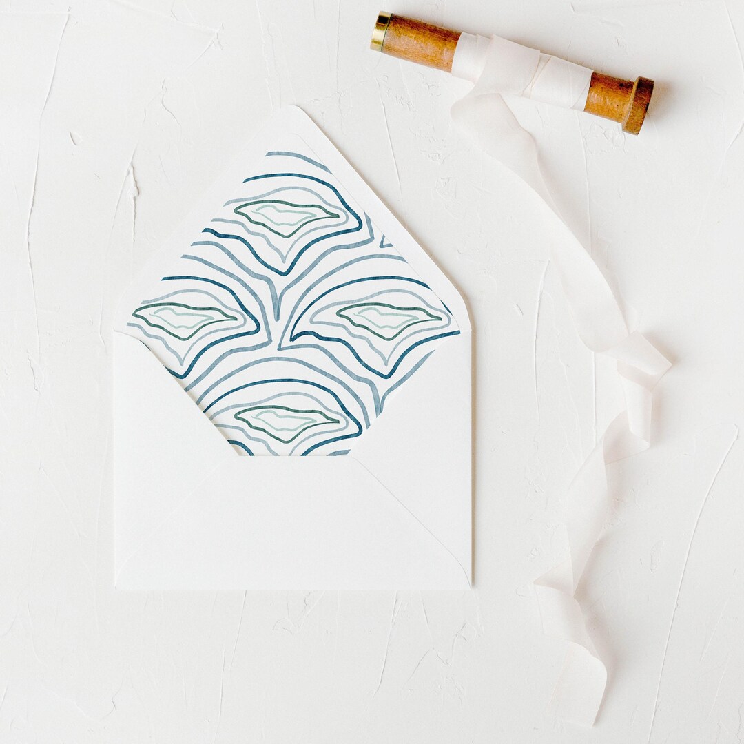 Watercolor Shell Envelope Liner - Etsy