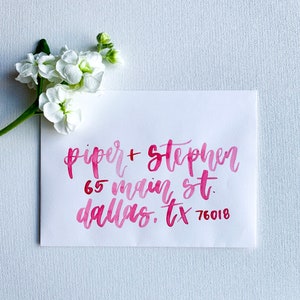 Watercolor Envelope Calligraphy Addressing - Etsy