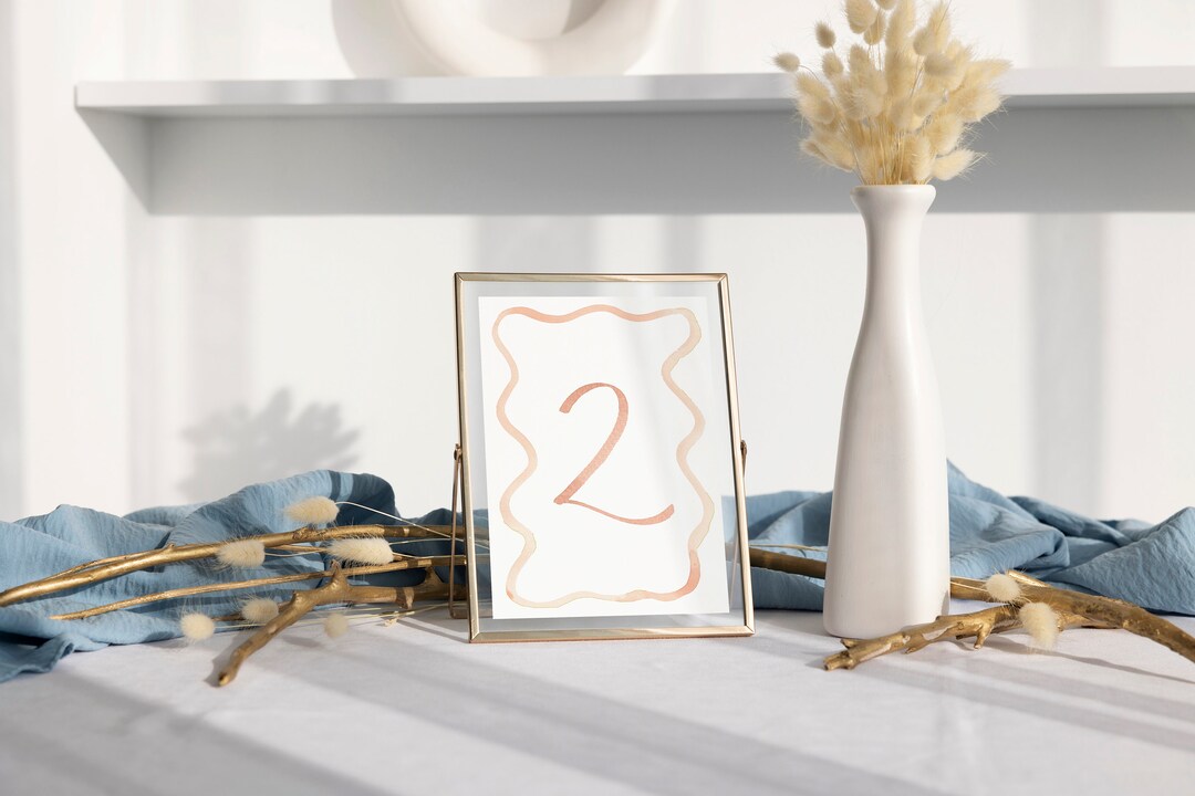 INSTANT Terracotta Watercolor Table Numbers TEMPLATE, Instant Download ...