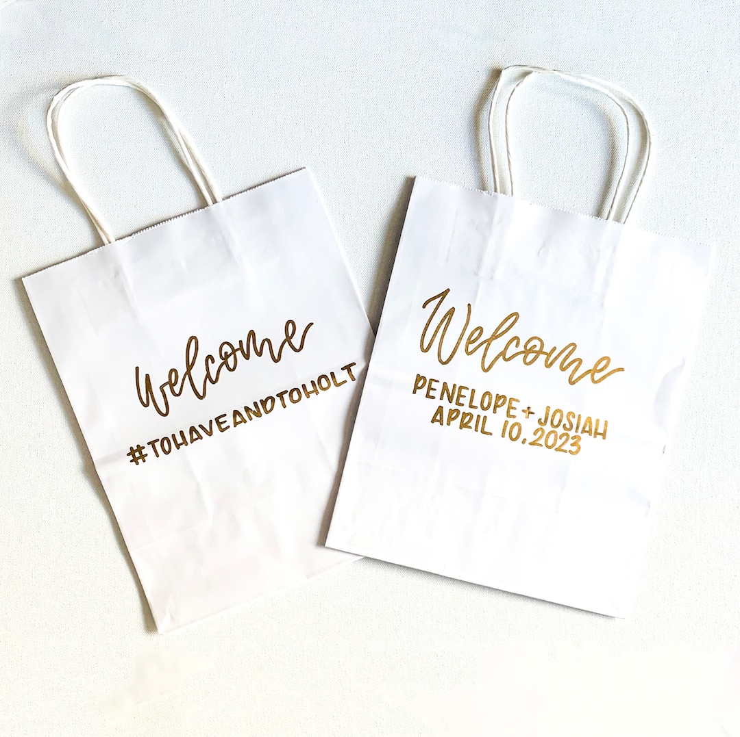 White Welcome Bags | Bridesmaid Gift Bags | Wedding Welcome Bags ...