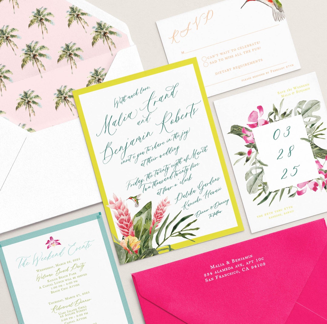 Tropical Destination Wedding Invitation Suite | Hawaii Wedding ...