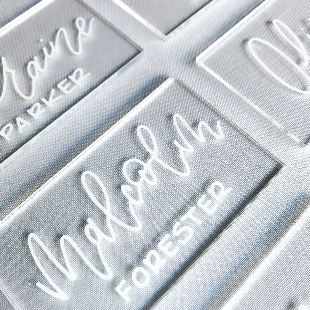 Acrylic Calligraphy Place Cards - Etsy