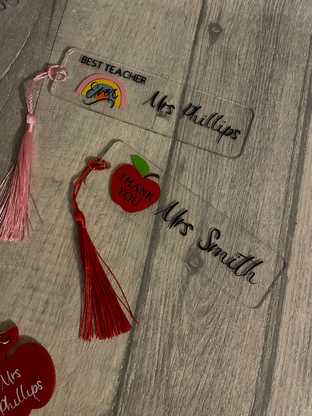 End of Term Gift, Personalises Teacher Bookmark, Acrylic Bookmark ...