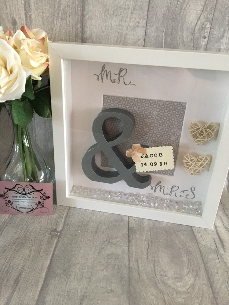Wedding day gift personalised frame for bride and groom | Etsy