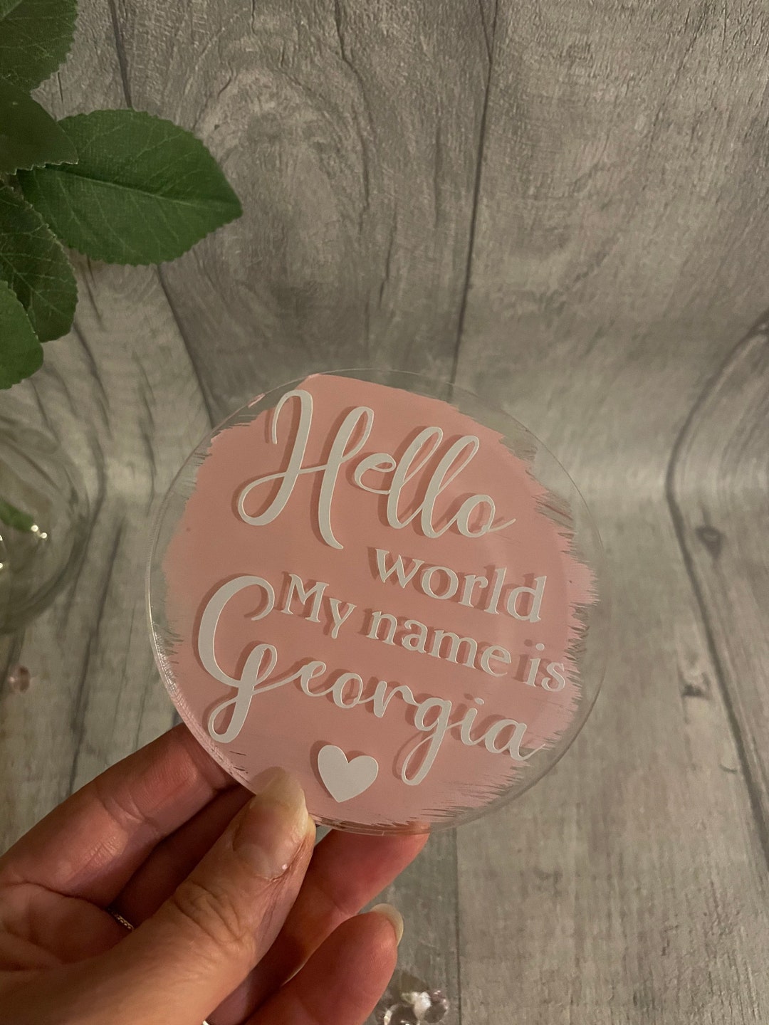 Personalised Welcome to the World Disc, Welcome to the World Sign, New ...