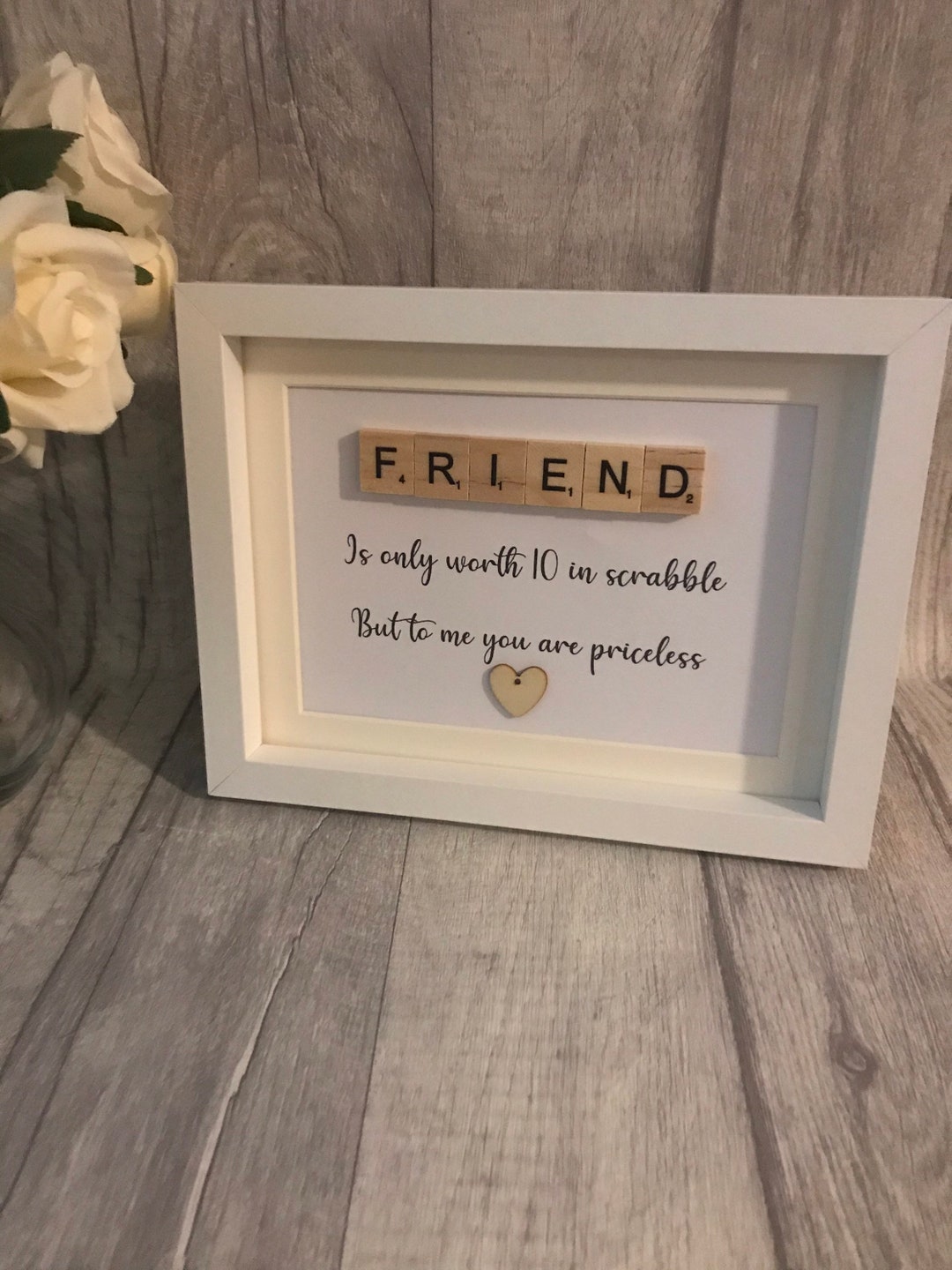 Friend Scrabble Frame Gift for Friend Personalised Gift for - Etsy UK