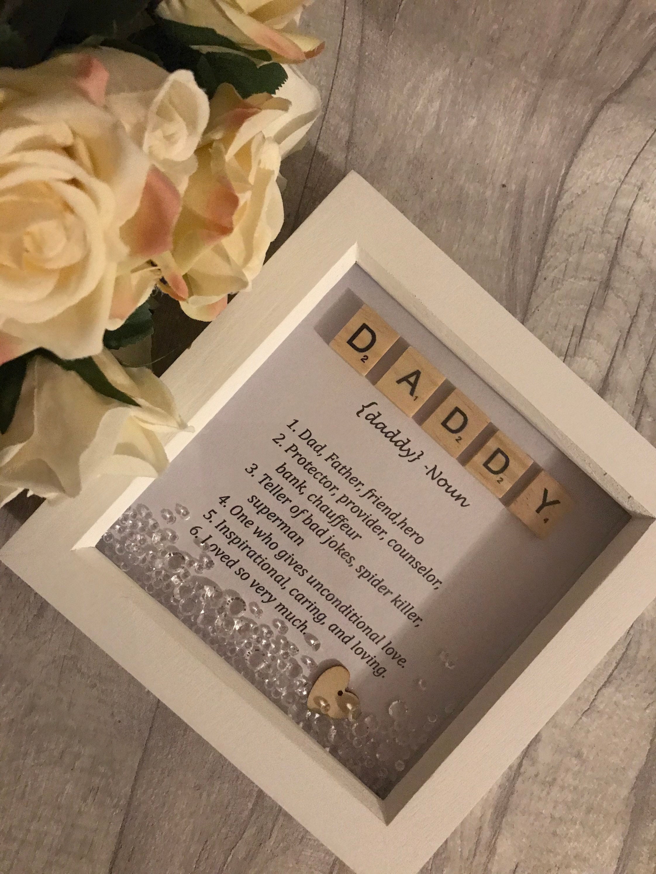 Fathers Day Gift Daddy Scrabble Frame Daddy Noun Frame | Etsy