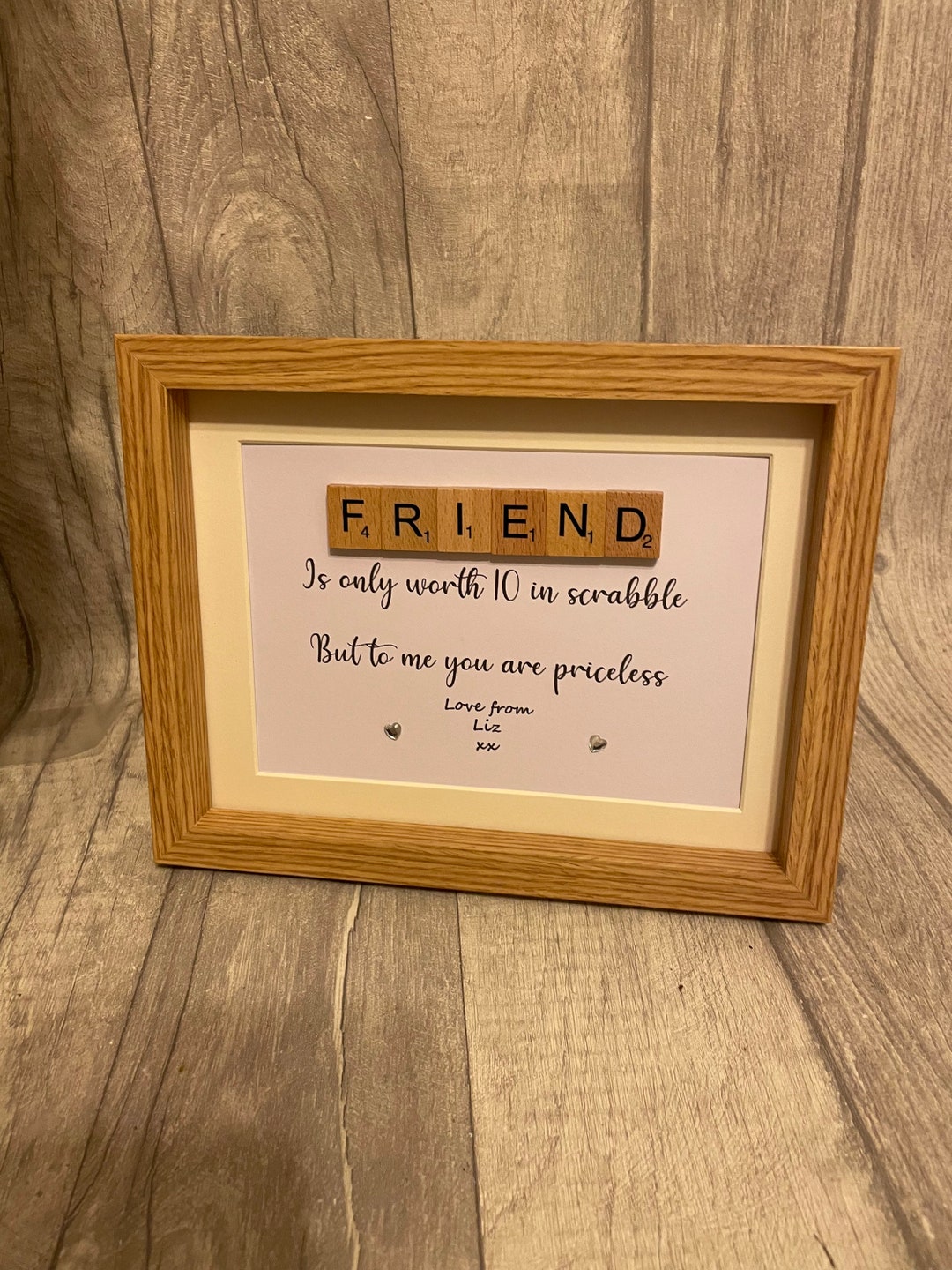 Friend Scrabble Frame, Gift for Friend , Personalised Gift for Friend ...