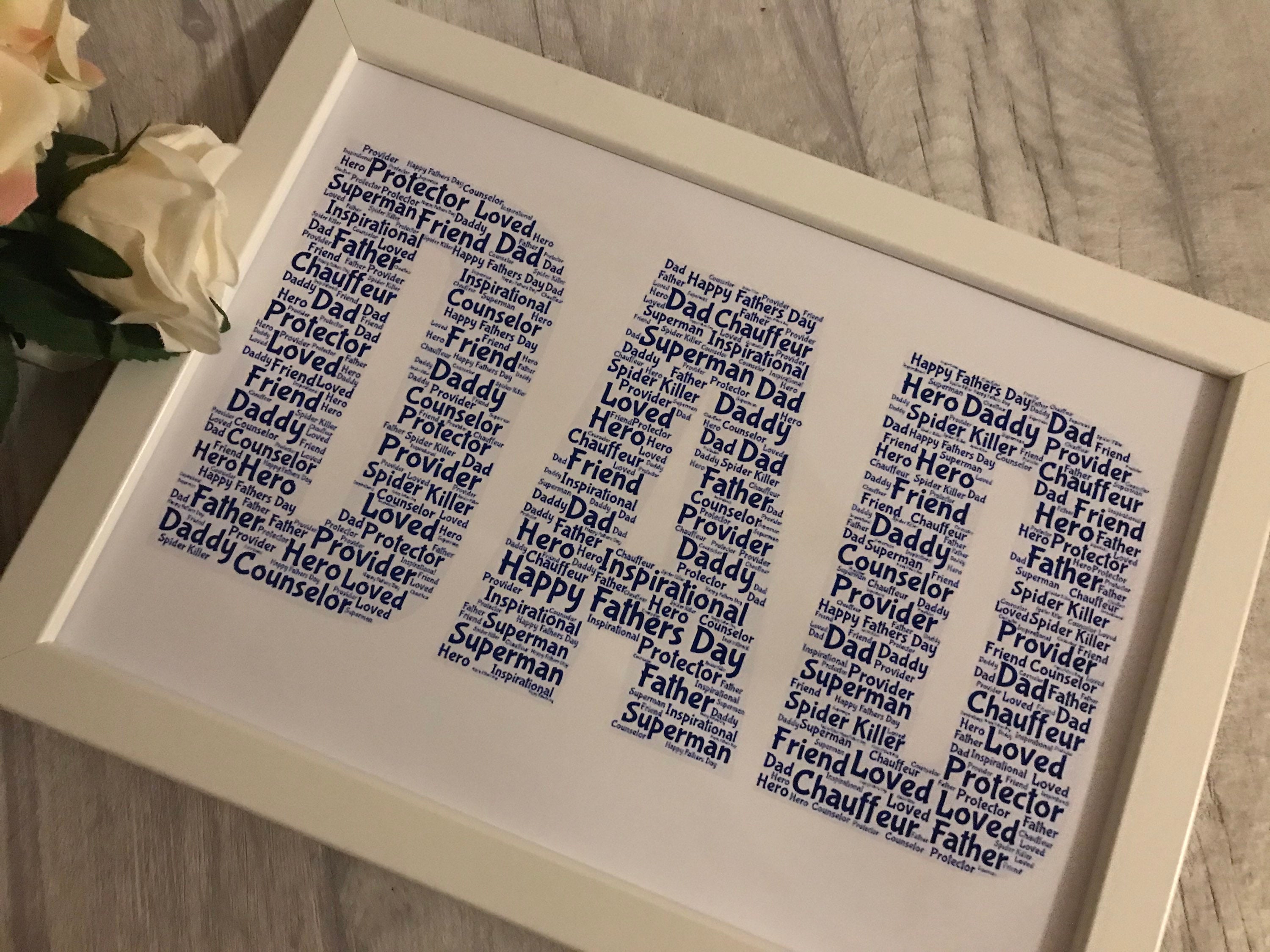 Personalised Gift Personalised Word Cloud With Frame Word - Etsy UK
