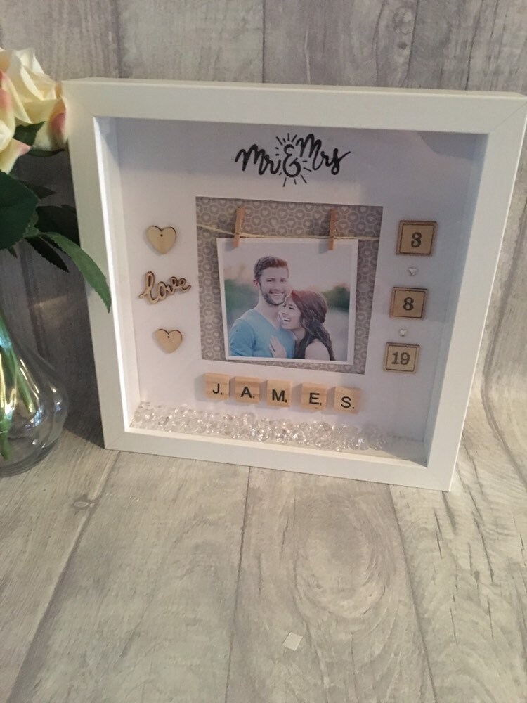 Wedding day gift personalised frame for bride and groom | Etsy