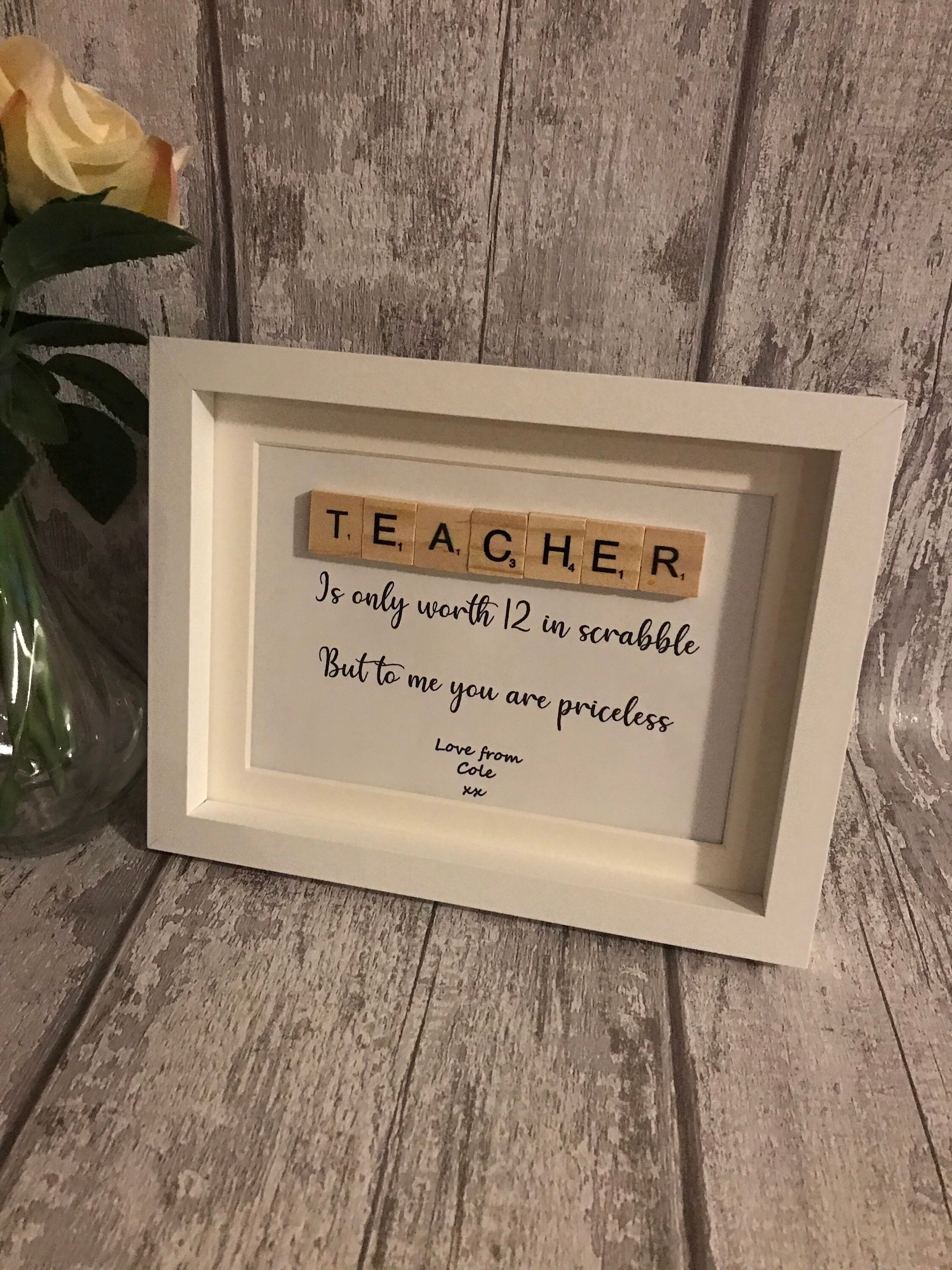 Teacher Scrabble Frame Teacher Frame Personalised Teacher - Etsy