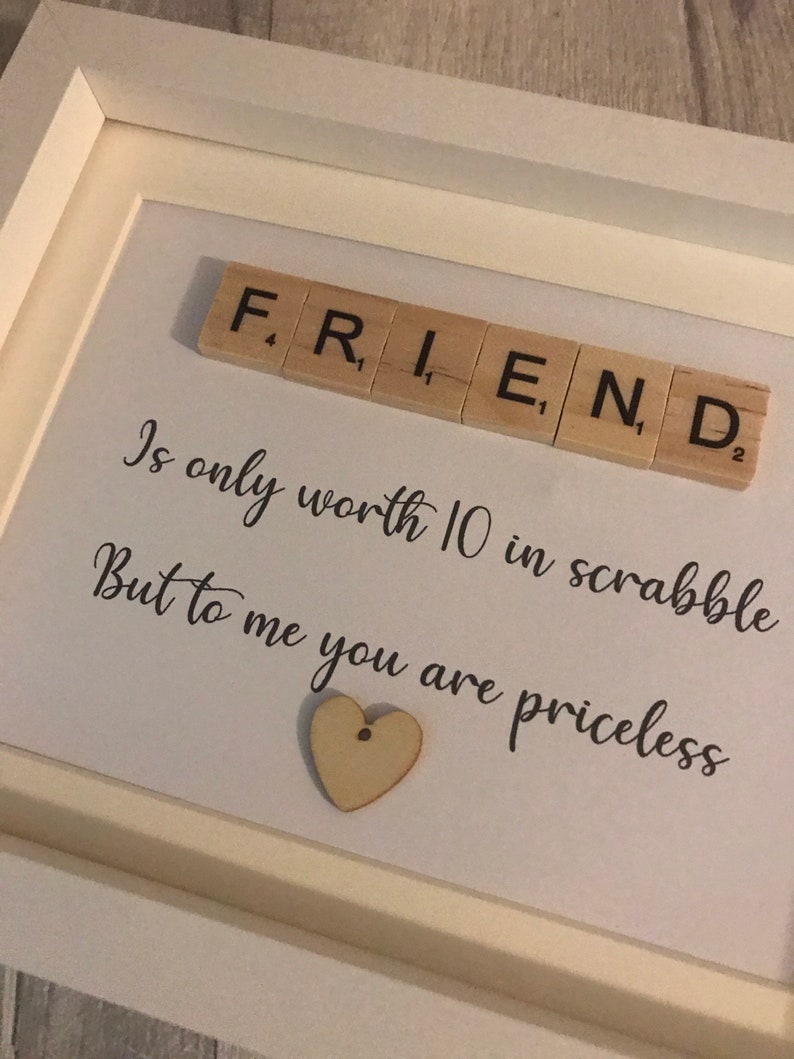 Friend Scrabble Frame Gift for Friend Personalised Gift for - Etsy UK