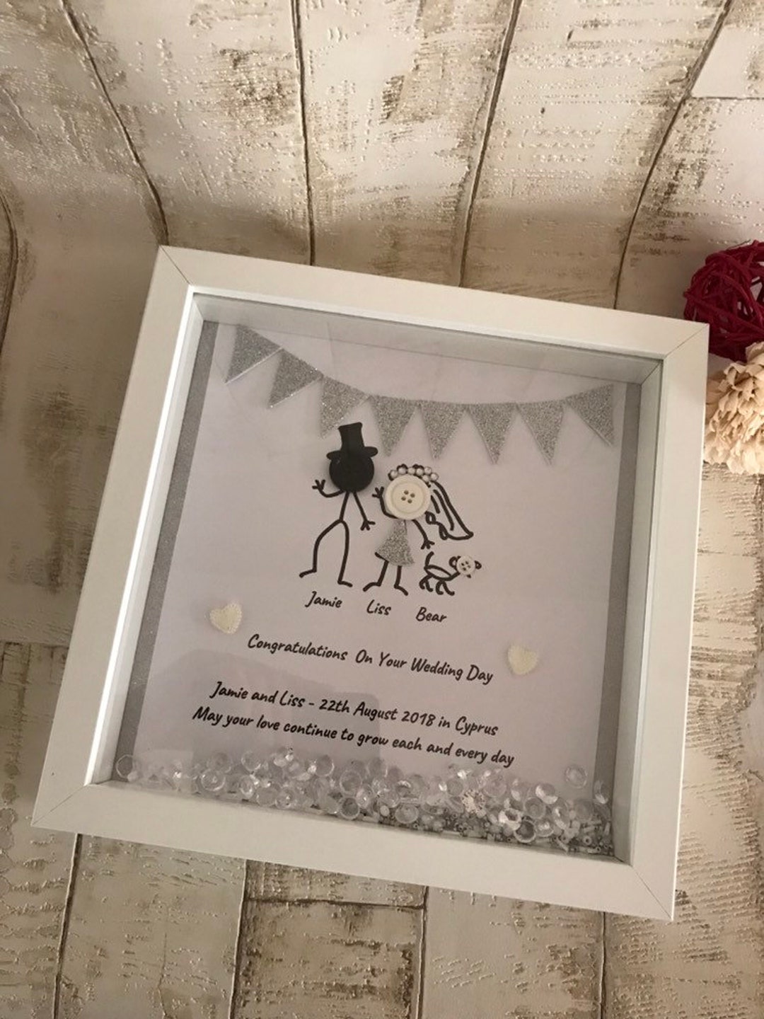 Wedding Day Gift, Personalised Frame for Bride and Groom - Etsy