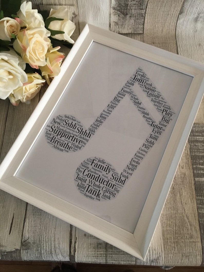 Personalised Gift Personalised Word Cloud With Frame Word - Etsy UK