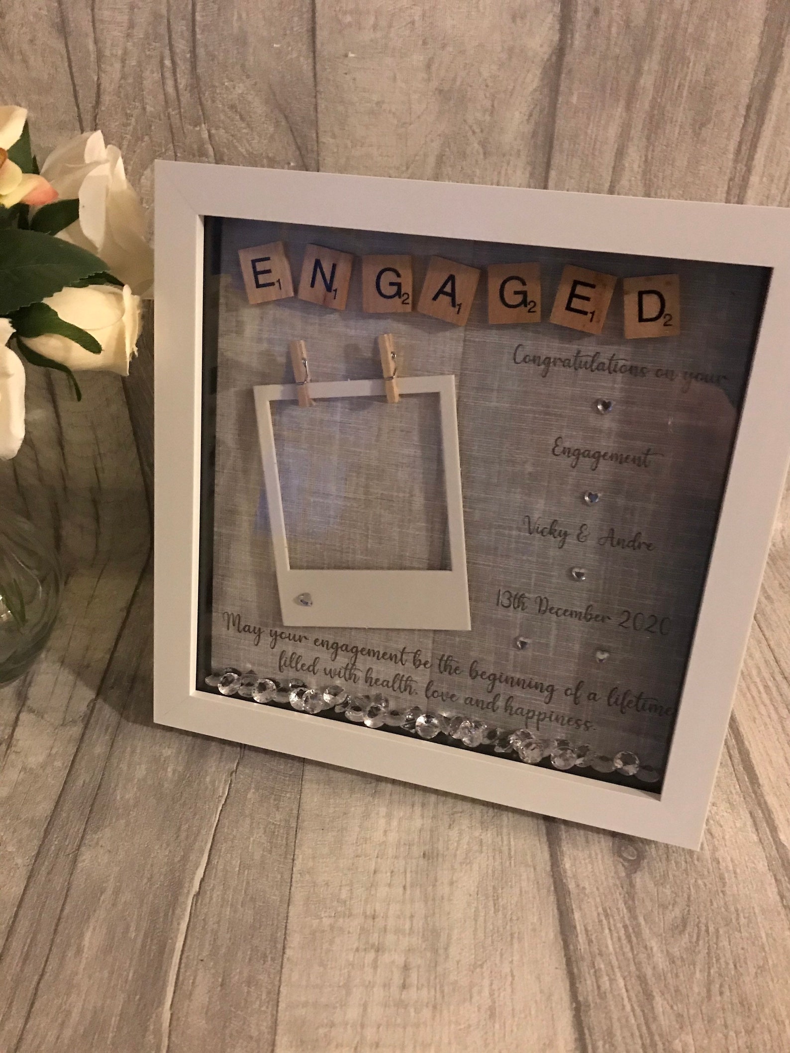 Personalised Engagement Gift| Present for Engagement|scrabble Art ...