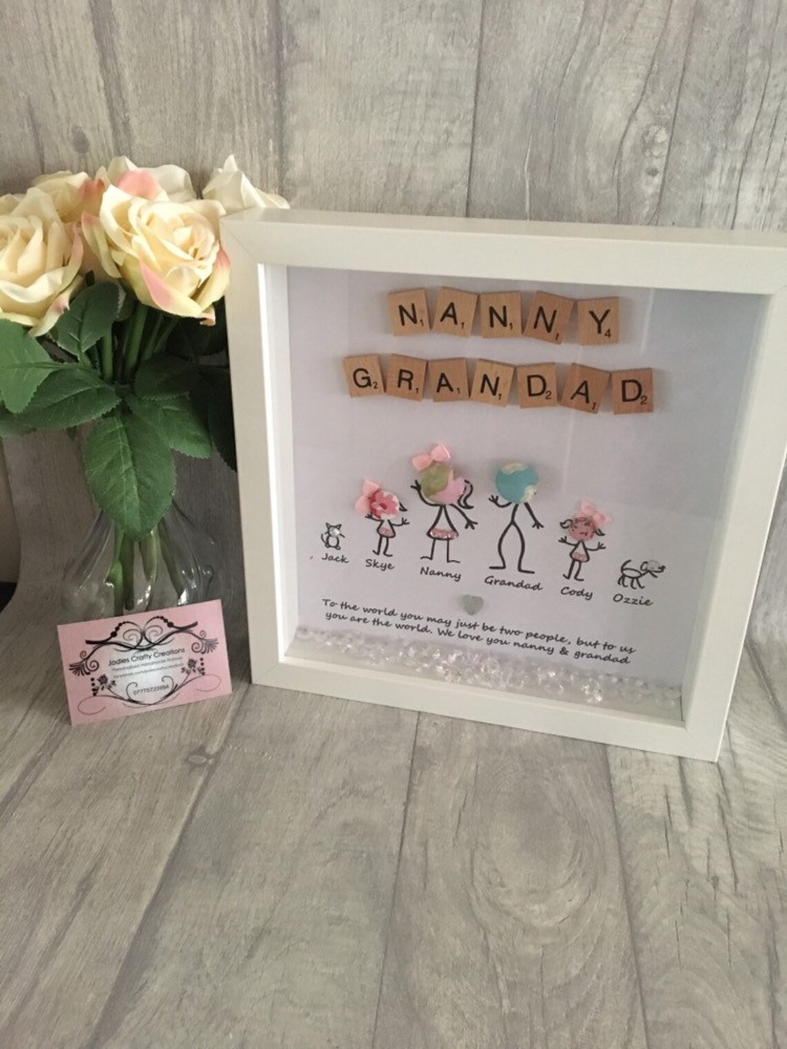 Stick Family Button Frame Personalised Frame With Stick - Etsy