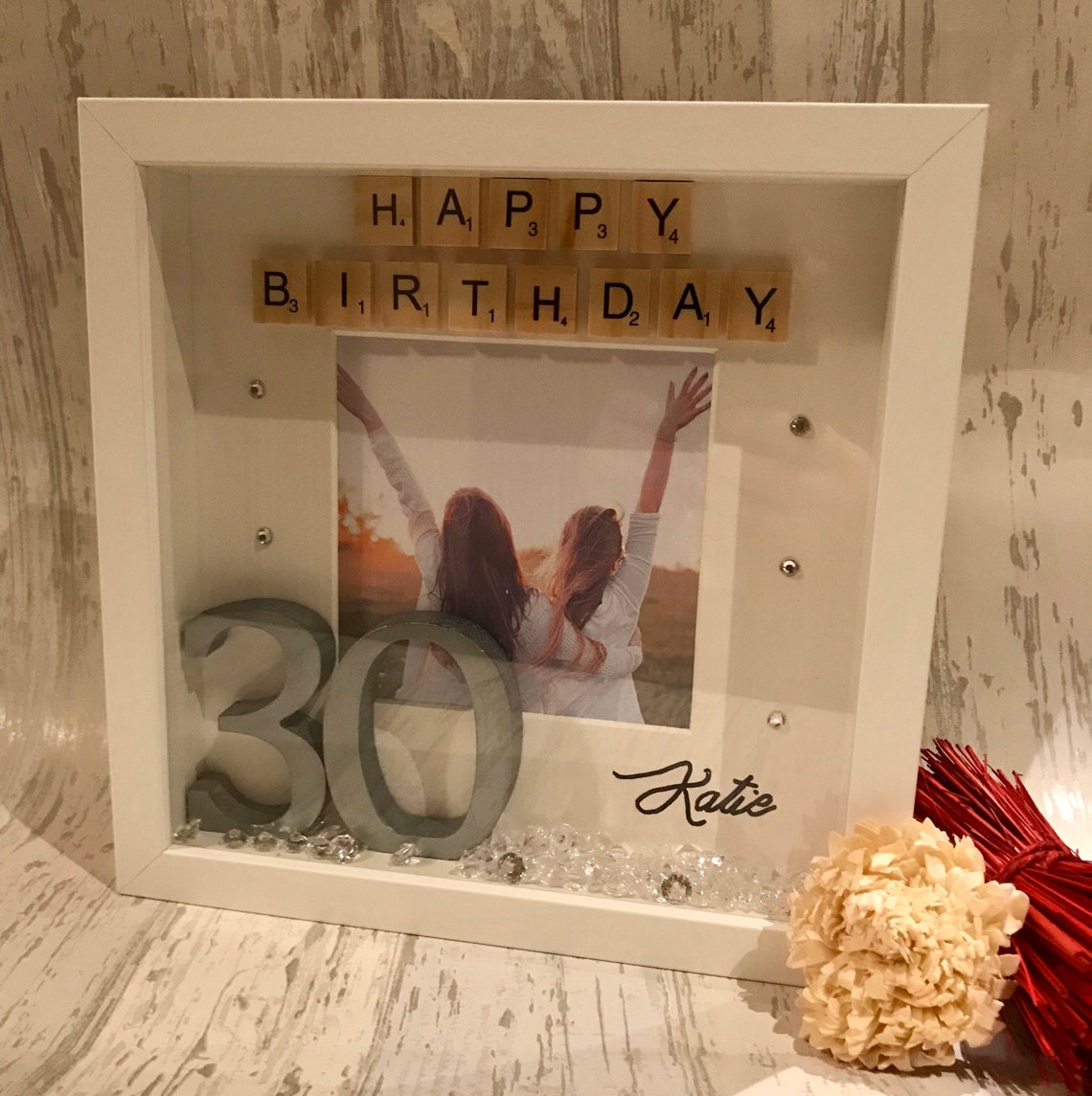 Happy Birthday Frame, Happy Birthday Scrabble Box Frame, Happy Birthday ...