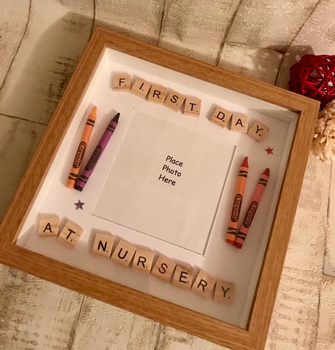 First Day at Nursery Scrabble Box Frame First Day at School | Etsy