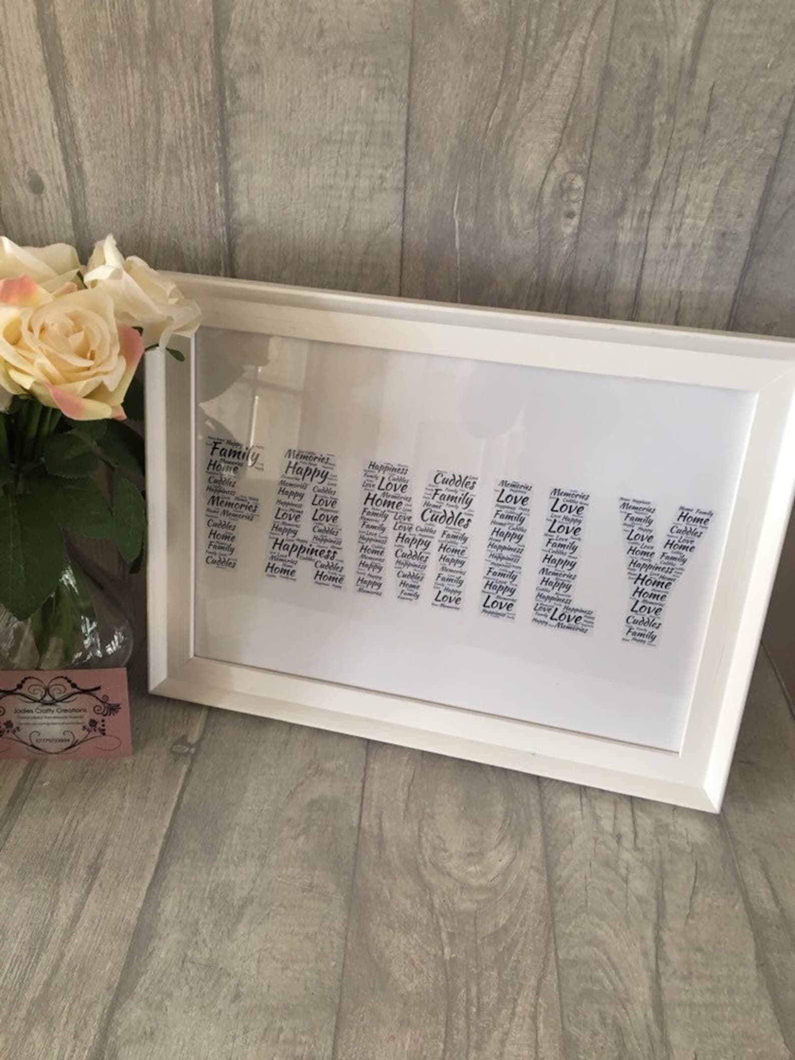 Personalised Gift Personalised Word Cloud With Frame Word | Etsy UK