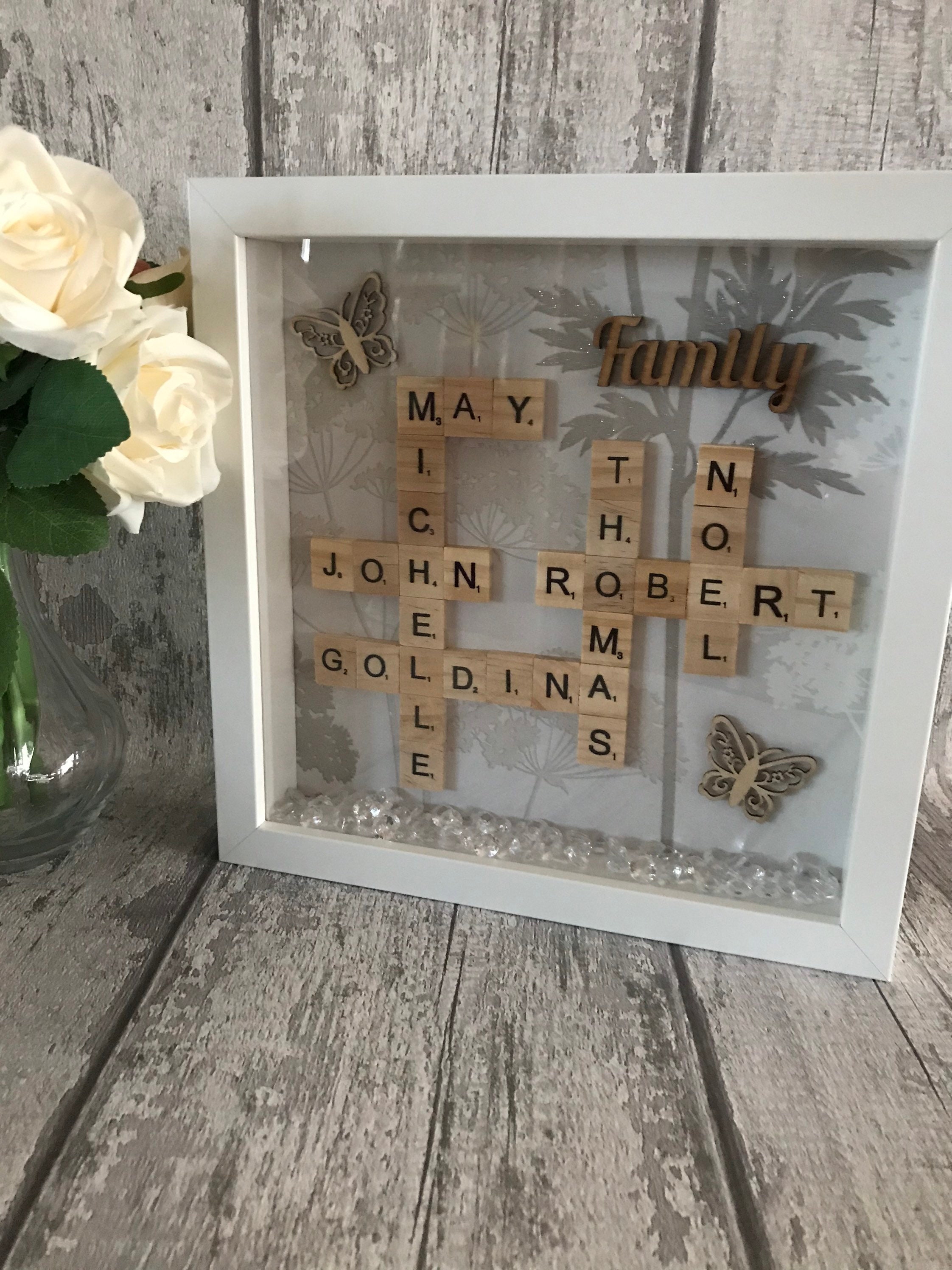 Scrabble Frame Scrabble wall Art Scrabble Frame for Family | Etsy