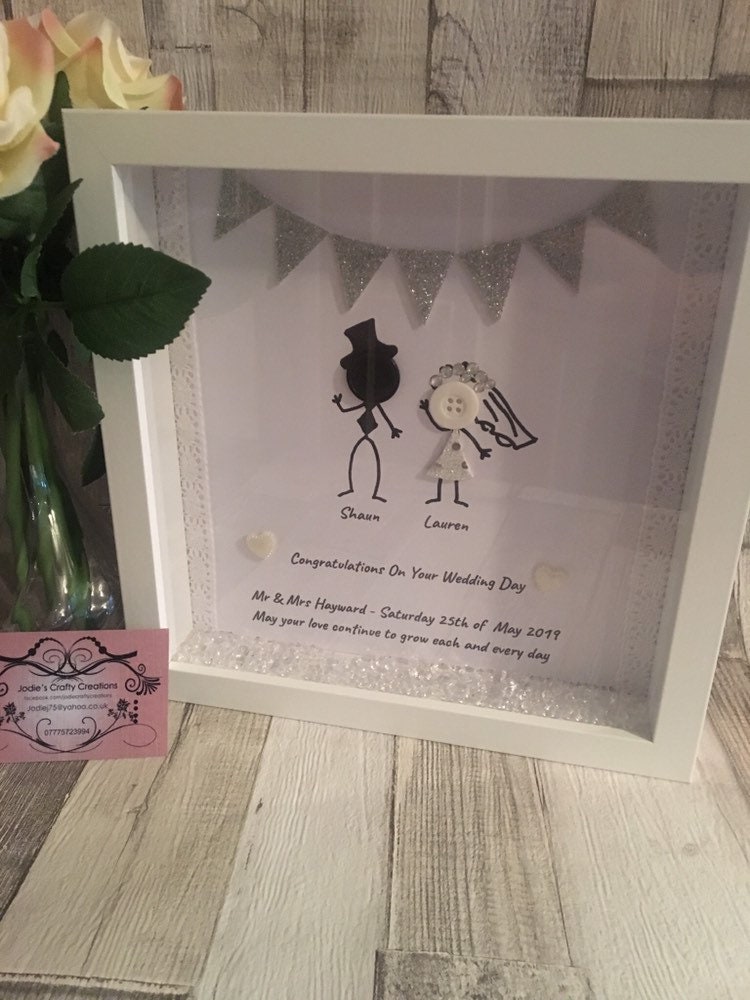 Wedding day gift personalised frame for bride and groom | Etsy
