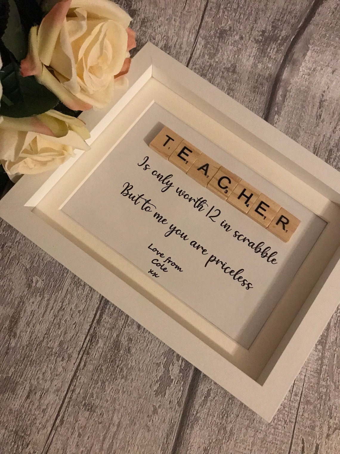 Teacher Scrabble Frame Teacher Frame Personalised Teacher | Etsy