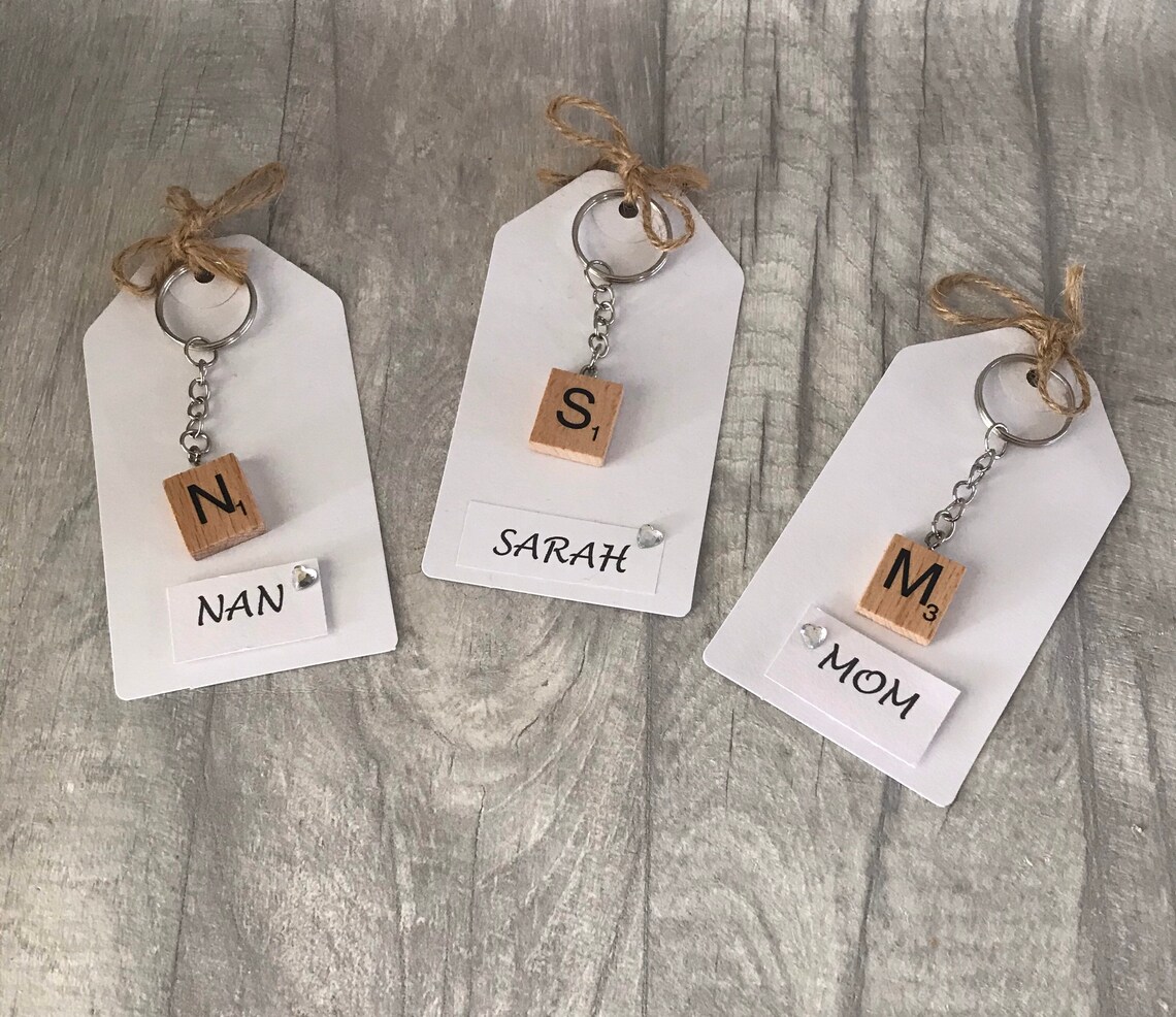 Scrabble Letter Keychain, Scrabble Keyring, Mother’s Day Gift - Etsy