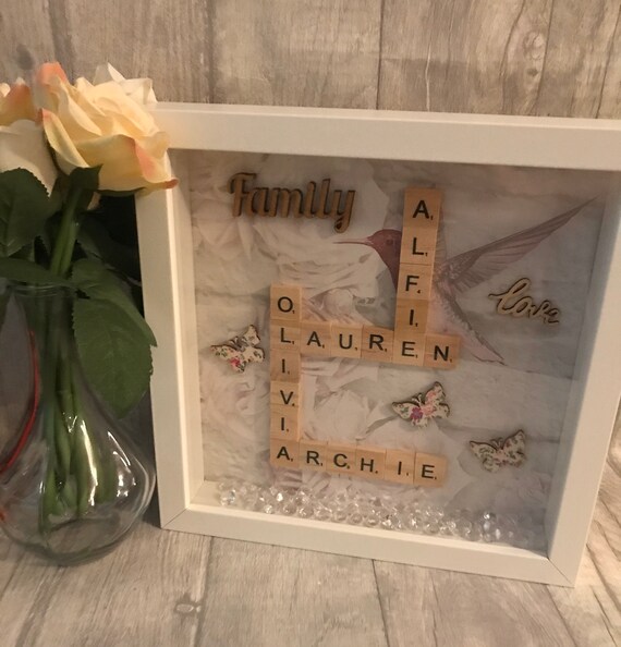 Scrabble Frame Scrabble Wall Art Scrabble Frame for Family - Etsy UK