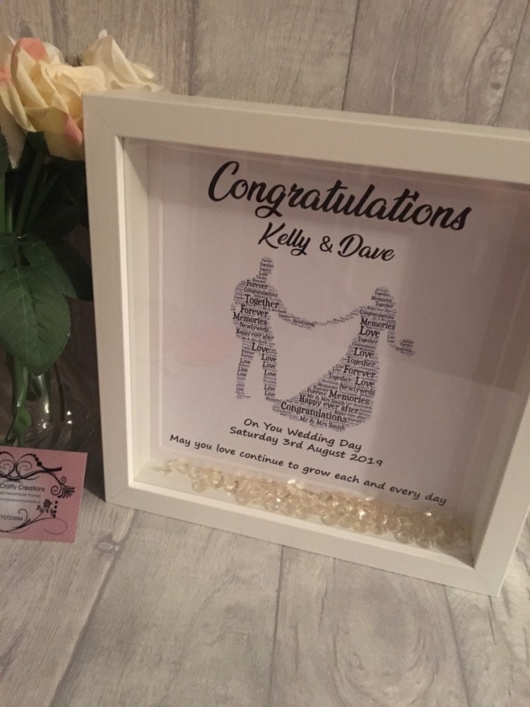 Wedding day gift personalised frame for bride and groom | Etsy