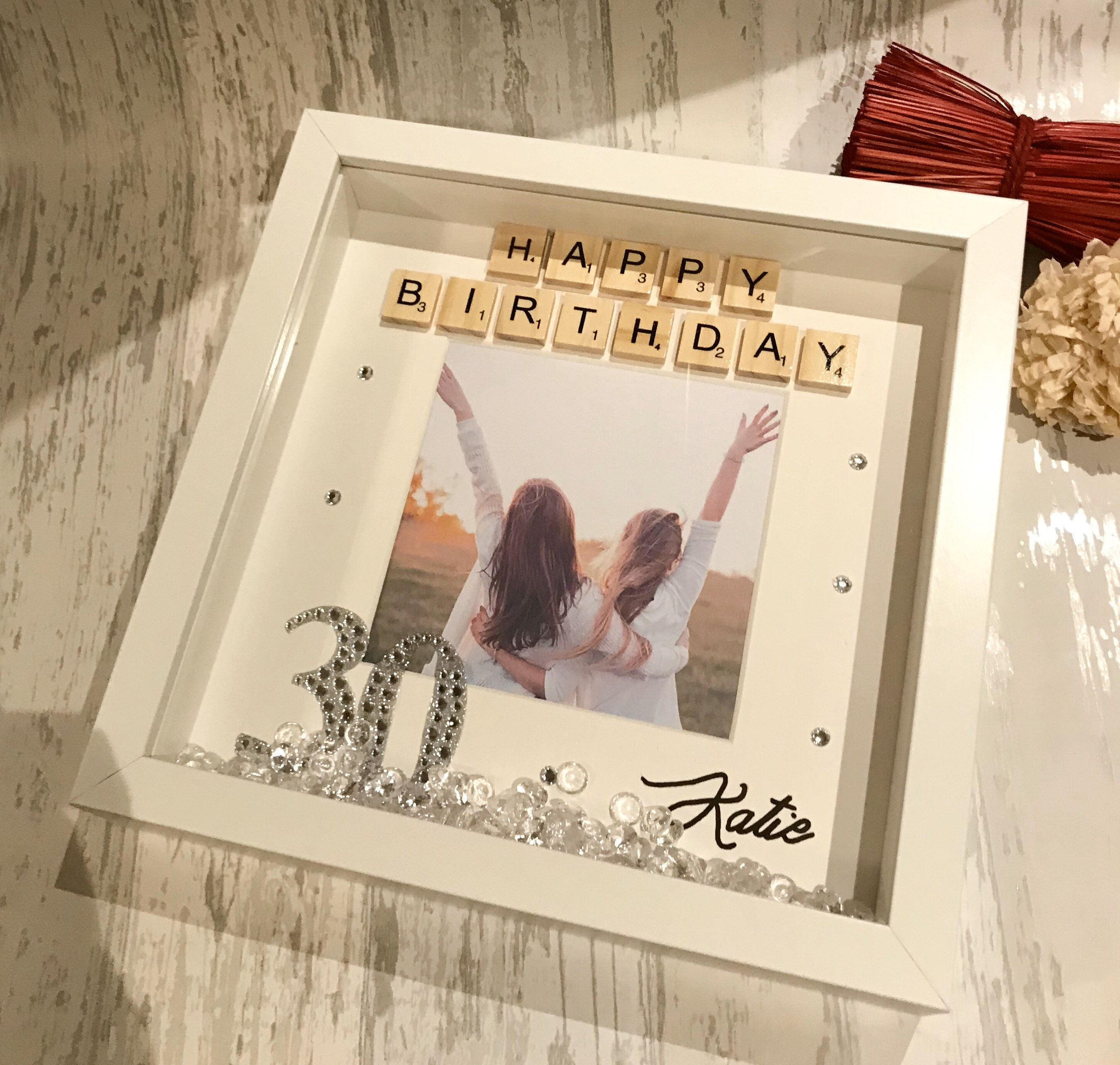 Happy Birthday Frame Happy Birthday Scrabble Box Frame Happy | Etsy UK