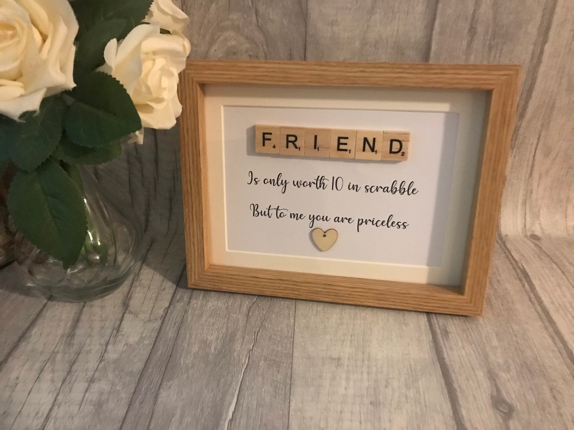 Friend Scrabble Frame Gift for Friend Personalised Gift for | Etsy UK