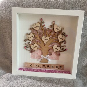 WOODEN FAMILY TREE, Personalised Box Frame,keepsake Gift, Handmade ...