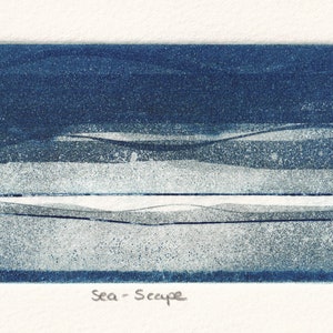 Abstract Fine Art Original Etching Print Inspired by Stormy Seascape - Etsy