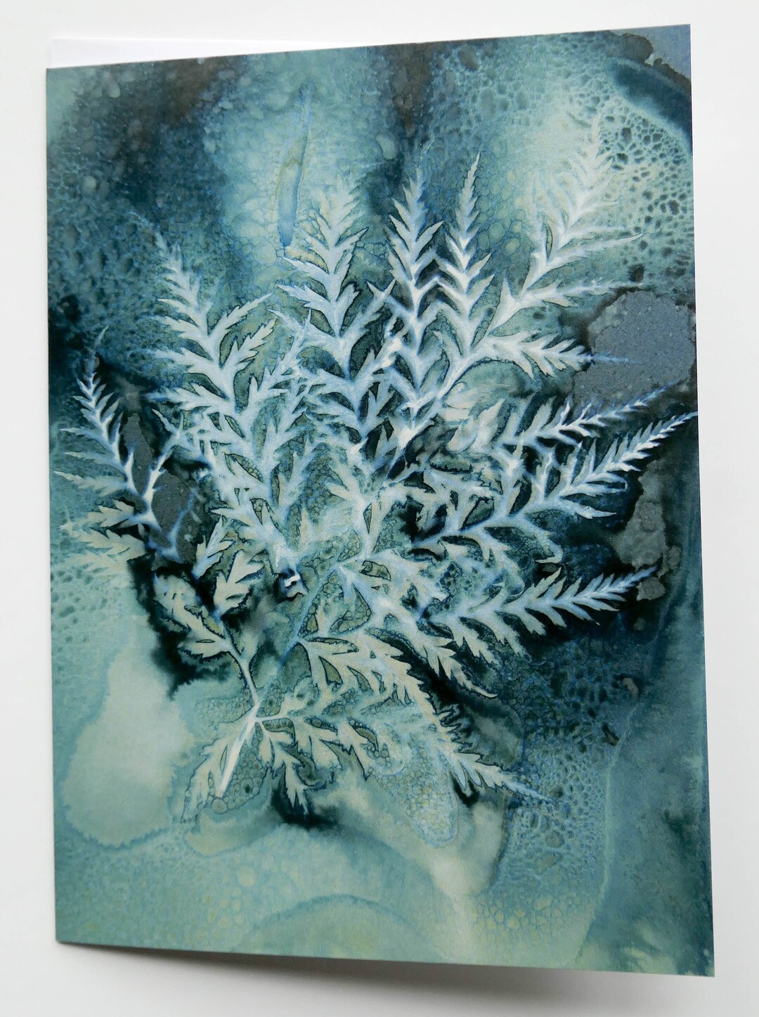 Botanical Art Card From an Original Wet Cyanotype Print of ...