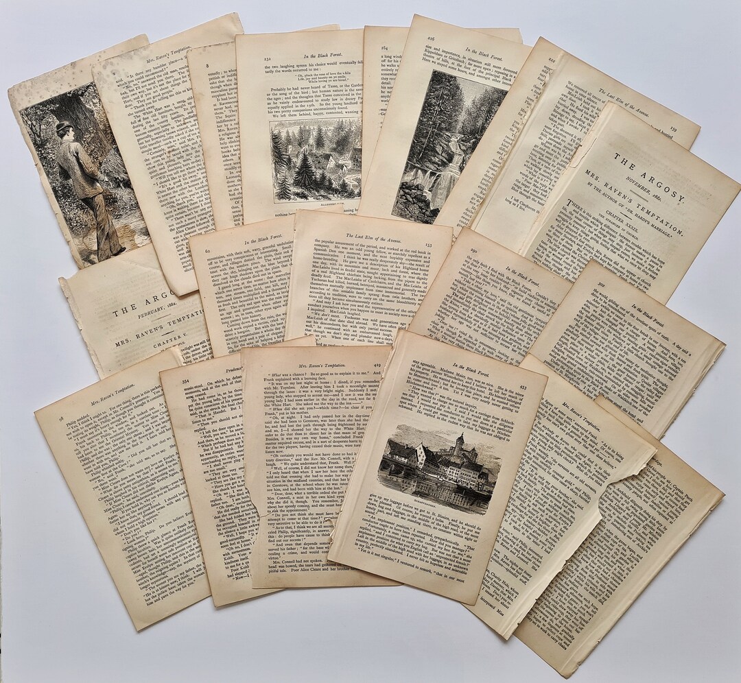 Pack of Vintage Book Papers for Scrapbooking, Journaling and Collage - Etsy