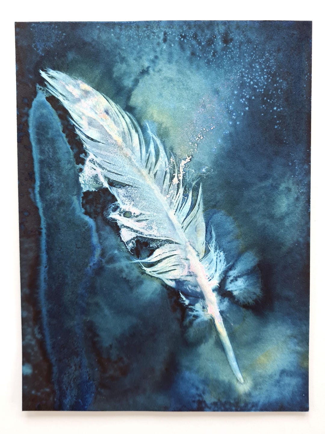 Original Wet Cyanotype Print of a Bird Feather Unframed Artwork - Etsy