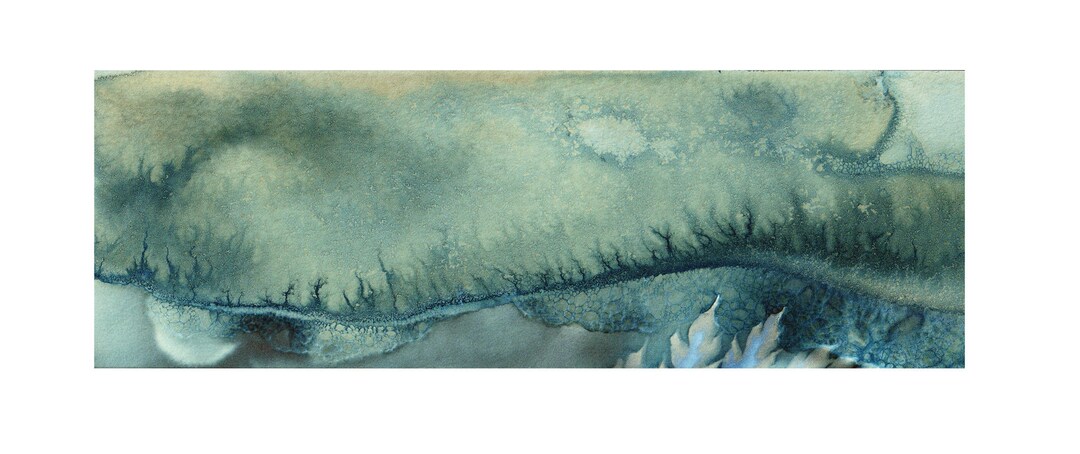 Abstract Landscape Print: Windswept Trees, Wet Cyanotype Art - Etsy