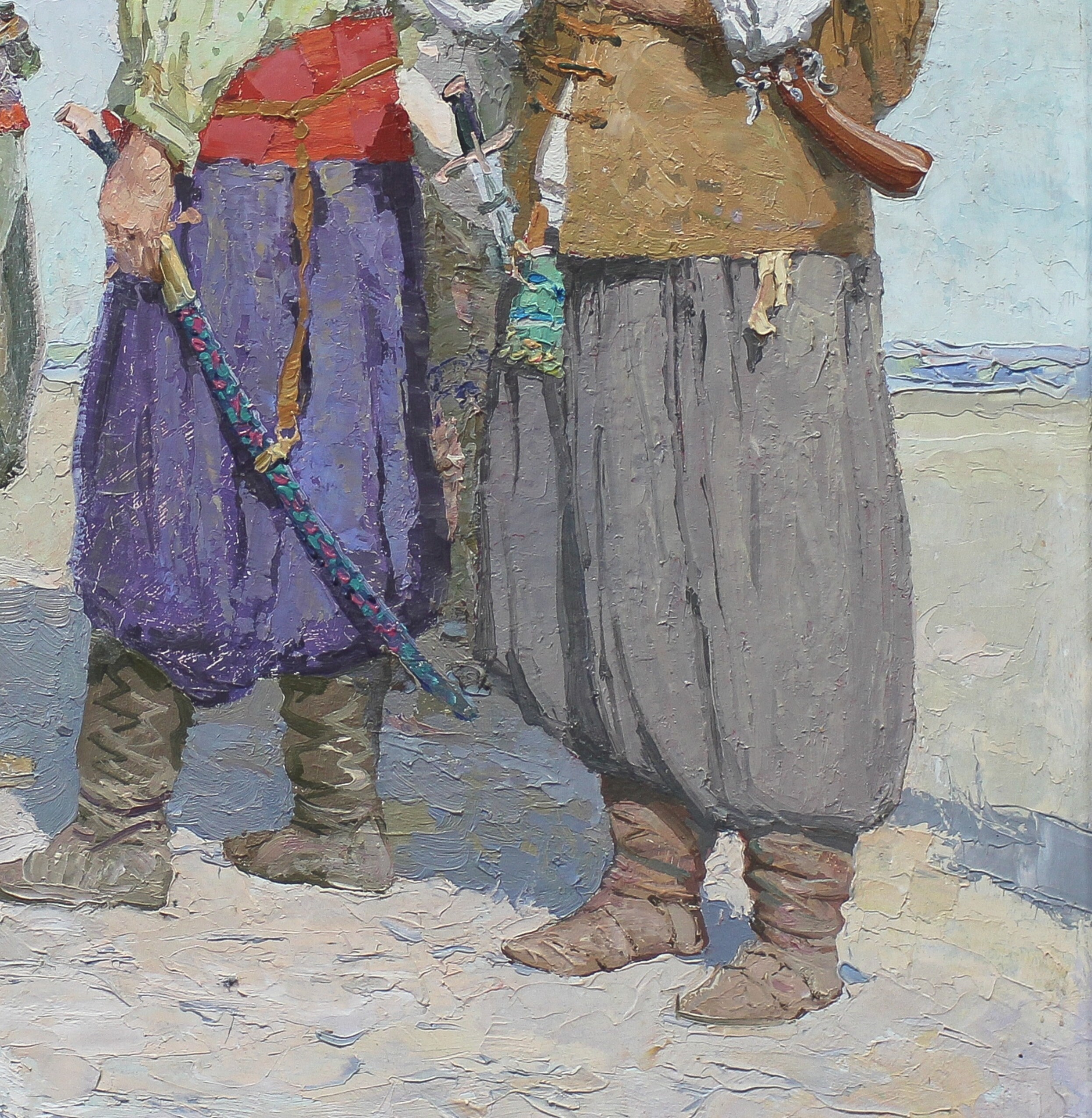 Cossack Officers, Starshyna, Leaders of Zaporozhian Sich, Ukraine, Oil ...