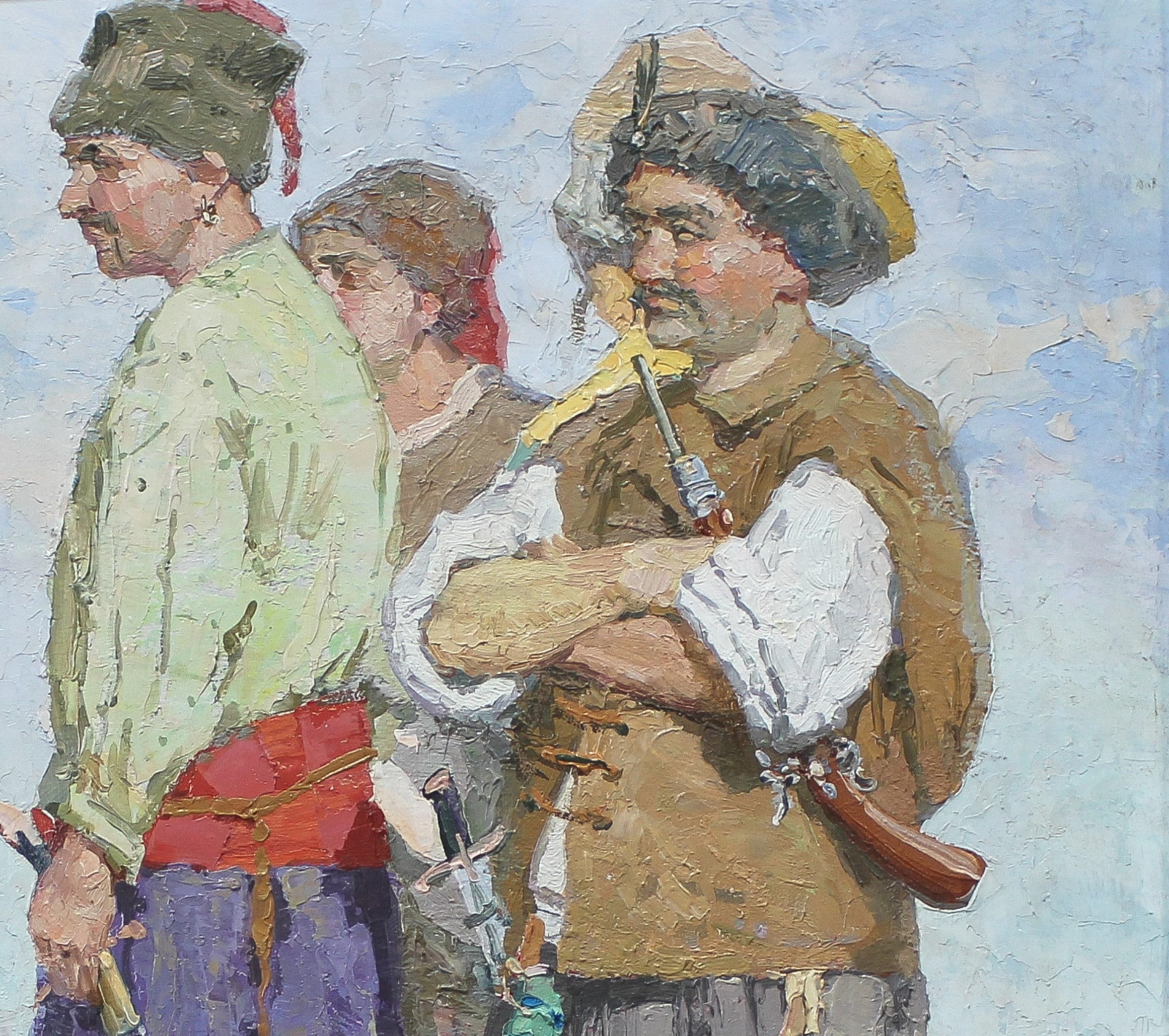 Cossack Officers, Starshyna, Leaders of Zaporozhian Sich, Ukraine, Oil ...