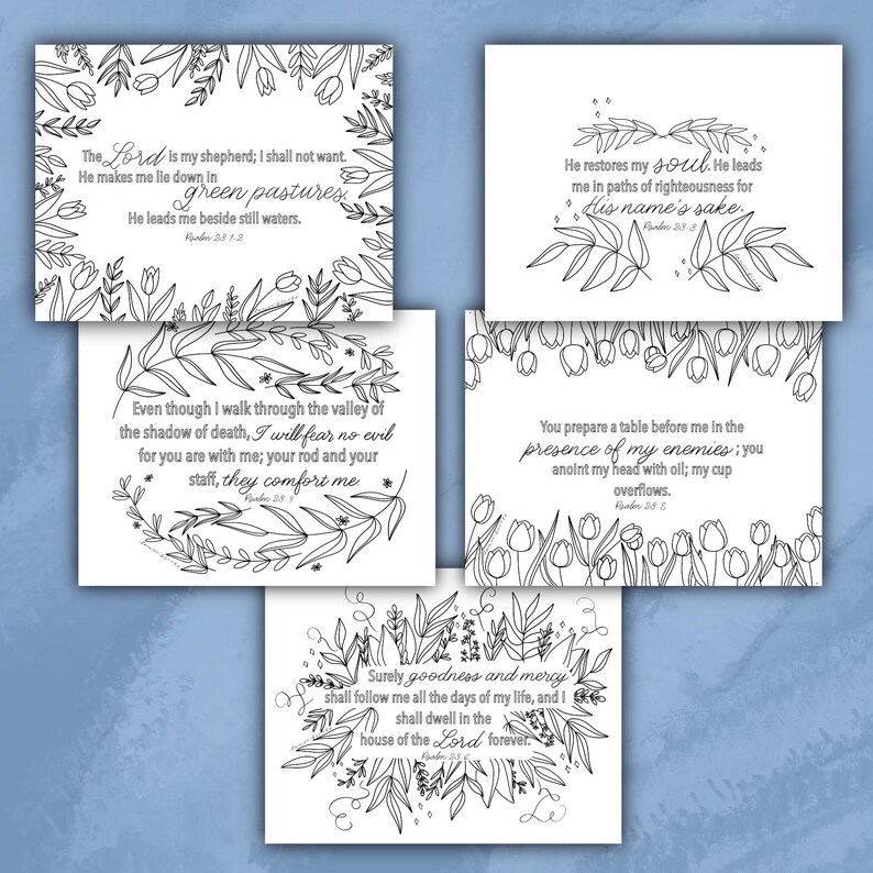 Psalm 23 Colouring Sheets | Christian Colouring Pages | Bible Verses ...