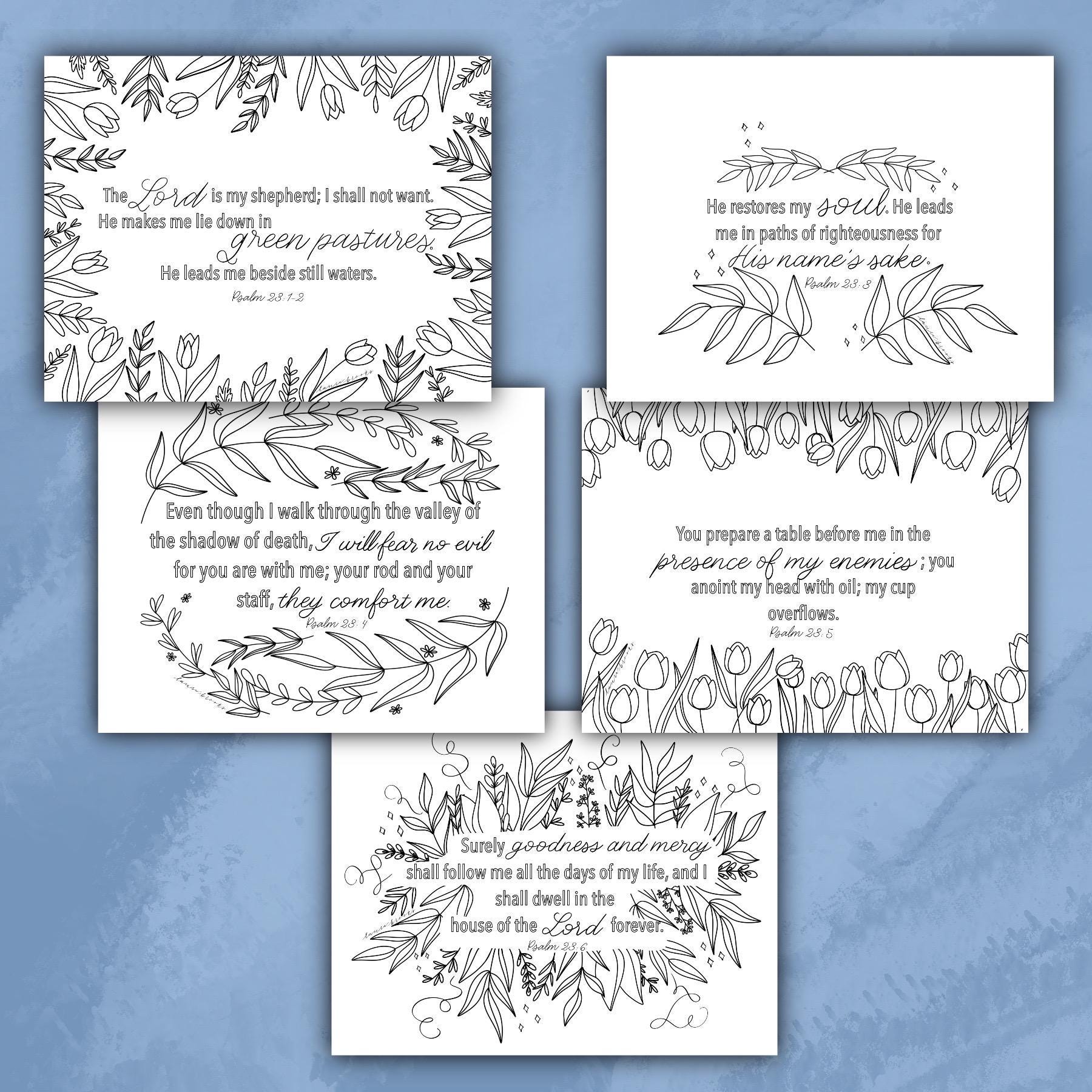 Psalm 23 Colouring Sheets | Christian Colouring Pages | Bible Verses ...