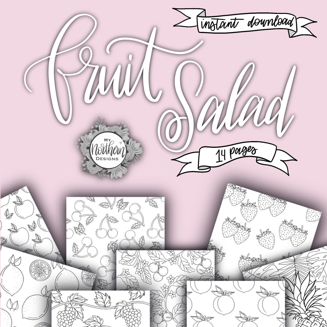 Fruit Salad Colouring Sheets | 10 Pages | Instant Download | PDF and ...